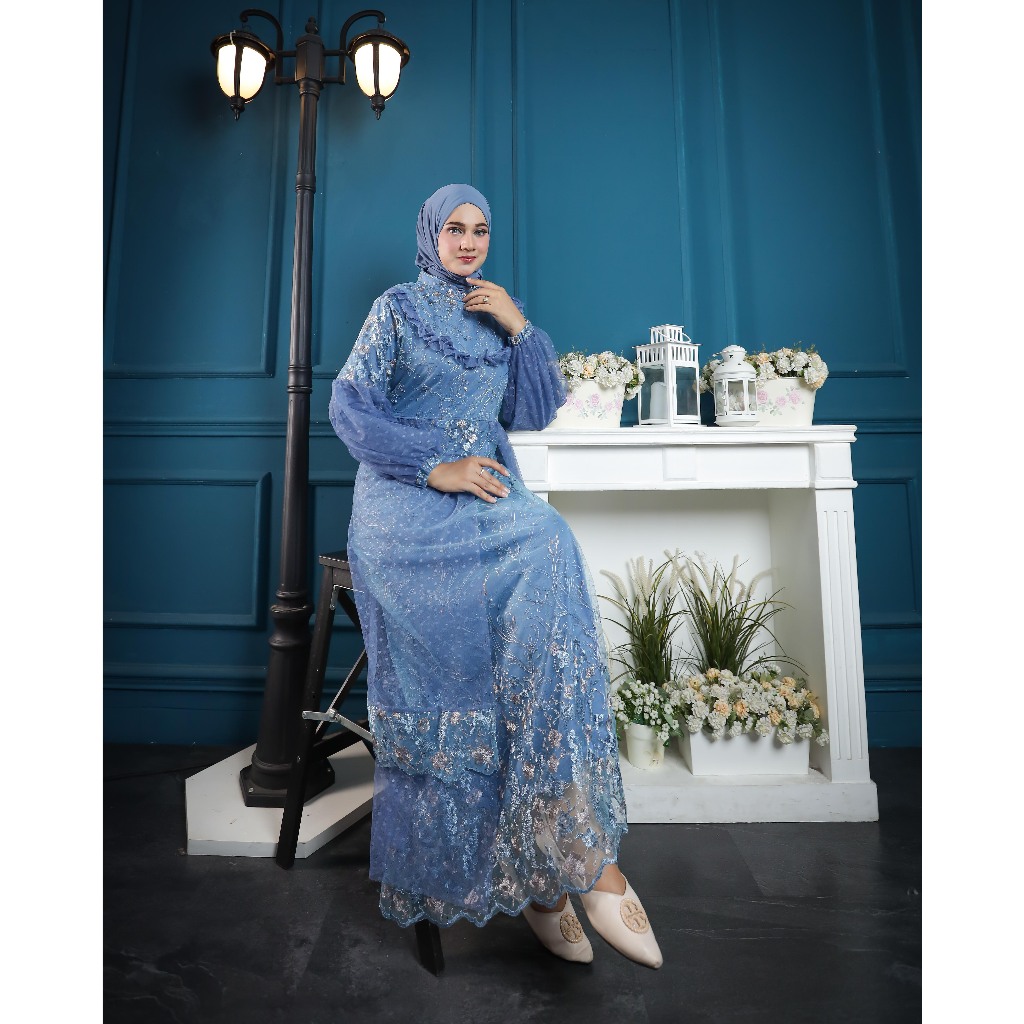 Jual Gamis Pesta Premium Jesica Full Tile Brokat, Gamis Lebaran 2024 ...