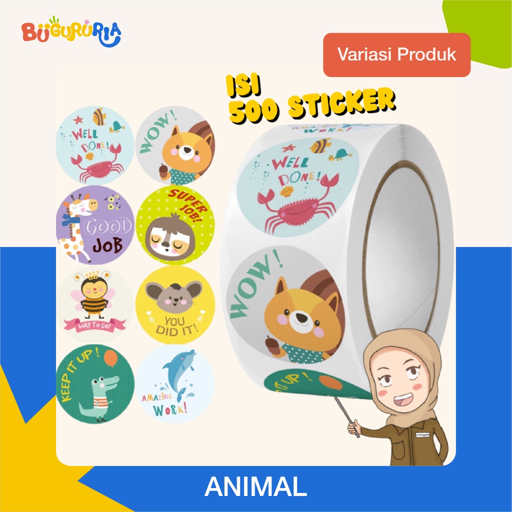 Jual Bu Guru Ria - Sticker Reward Untuk Peserta Didik Isi 500Pcs ...