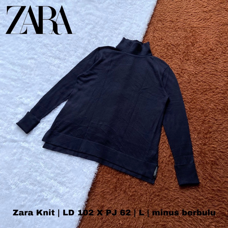 Jual Sweater Long Sleeve Zara Knit Turtle Neck Size L No Minus | Shopee ...