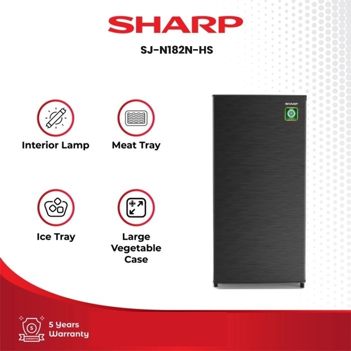 Jual SHARP SJ-N182N-HS Refrigerator Kulkas 1 Pintu 166 Liter | Shopee ...