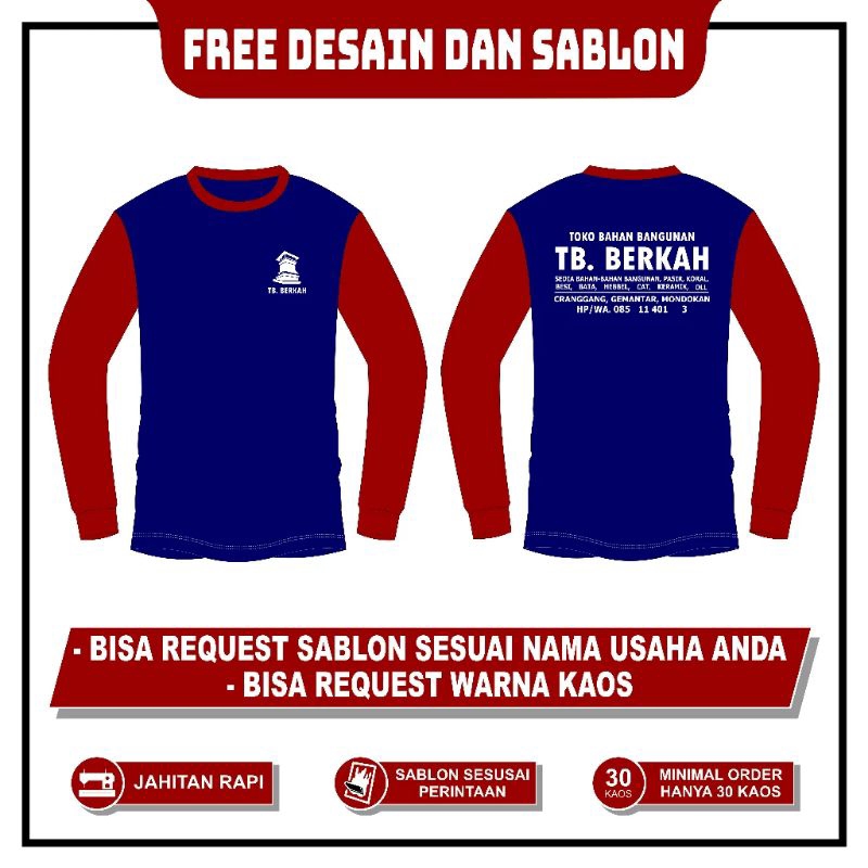 Jual KAOS SABLON KAOS PROMOSI TOKO KAOS PERSEN KAOS BASAHAN KAOS PROYEK ...