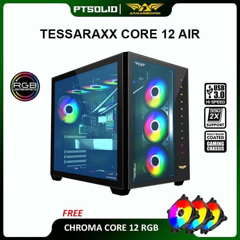 Jual Casing PC Gaming Armaggeddon Tessaraxx Core 12 Air E-ATX Gaming PC ...