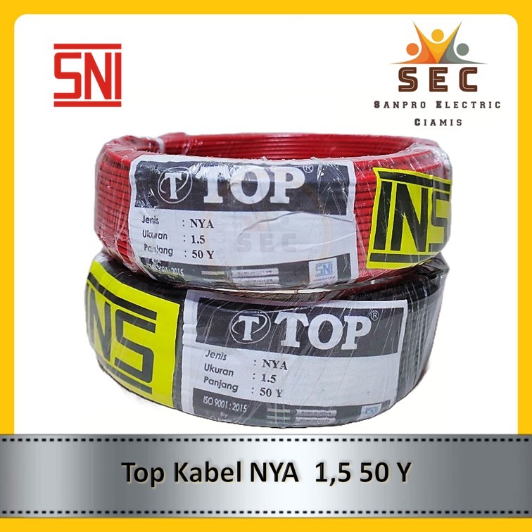 Jual KABEL LISTRIK TOP NYA 1X1.5 1 X 1.5 1,5 MM 50Y 100 YARD KAWAT TEMBAGA TUNGGAL SNI LMK ROLL ...