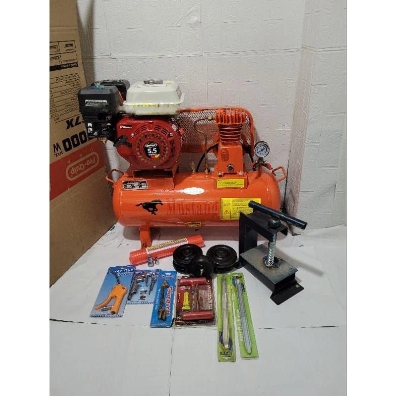 Jual Kompresor Mustang 1/4hp +mesin gx160 siap pakai (KOMRPESOR ...