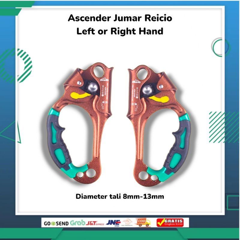 Jual Ascender Jumar Reicio Kanan Dan Kiri / Ascension Kanan dan Kiri Reicio Rock Climbing ...