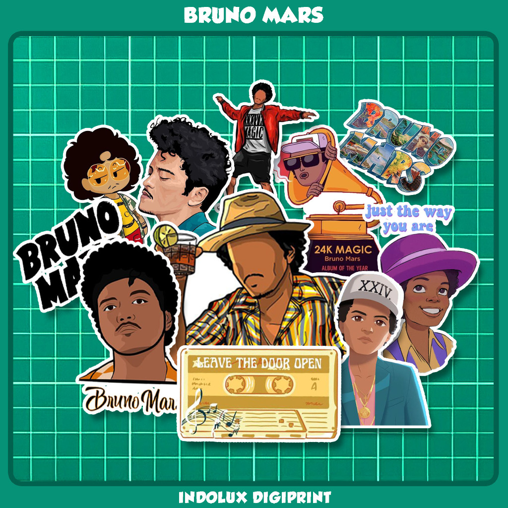 Jual Sticker Bruno Mars Version Hooligans Music Stiker Peter Gene ...