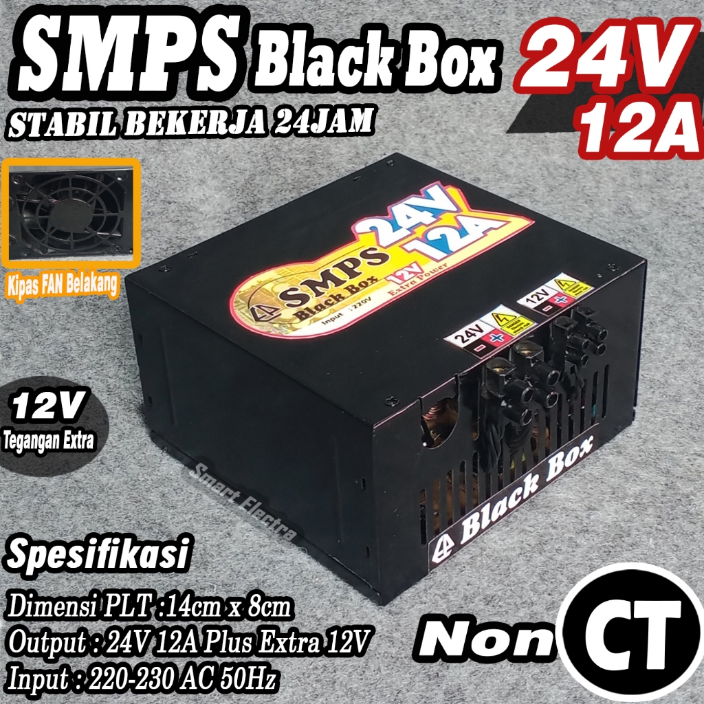 Jual SMPS Power Supply 24V 12A CT & 24V 12A NON CT BOX Cocok untuk ...