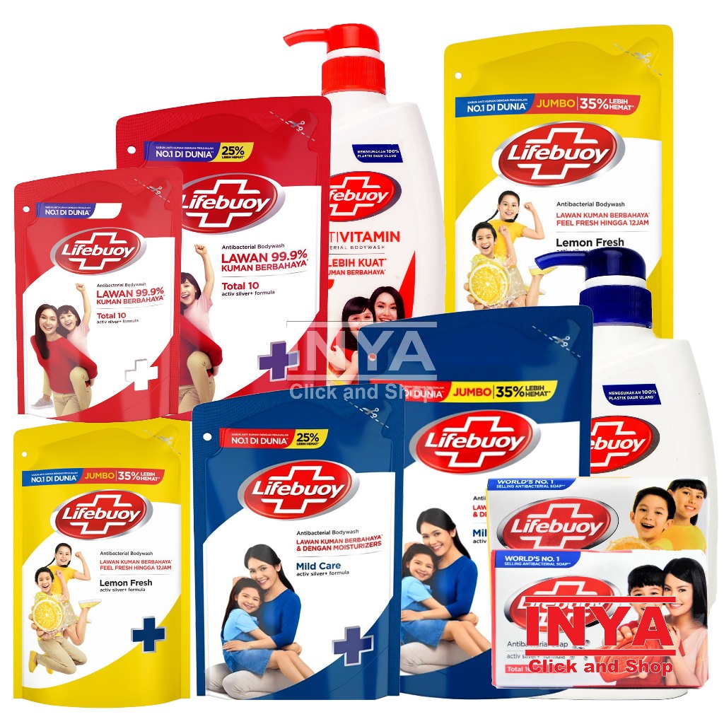 Jual LIFEBUOY Total 10 & Mild Care AntiBacterial Body Wash - Sabun Cair ...