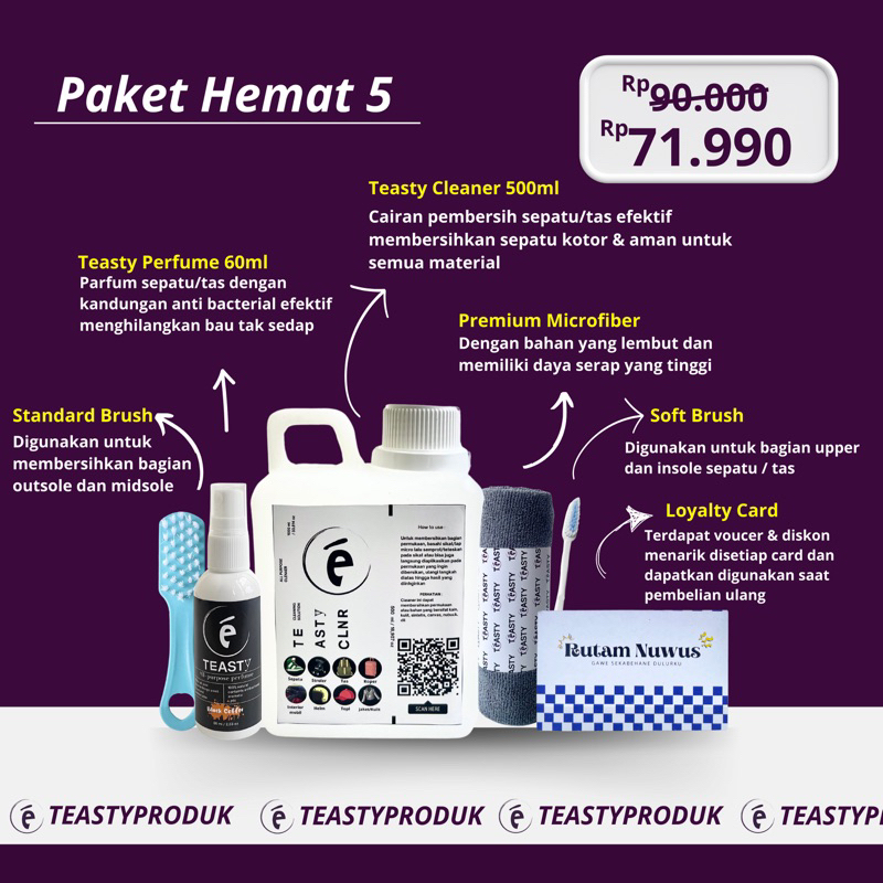Jual TEASTY Paket Hemat Cuci Sepatu / Cleaner Sepatu / Sabun Sepatu ...