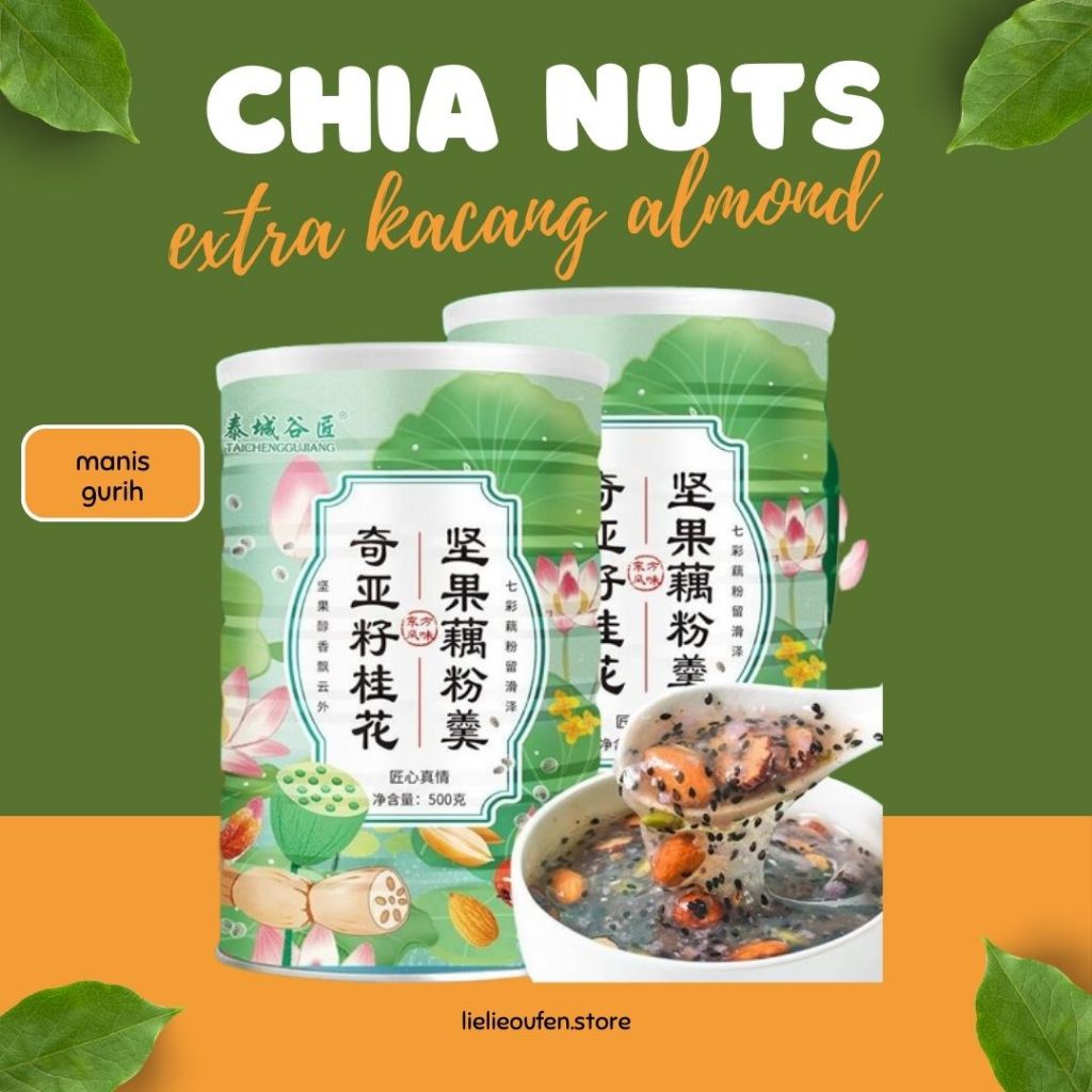 Jual READY Ou Fen Lotus Root Powder bubuk akar teratai CHIA NUTS 500 ...