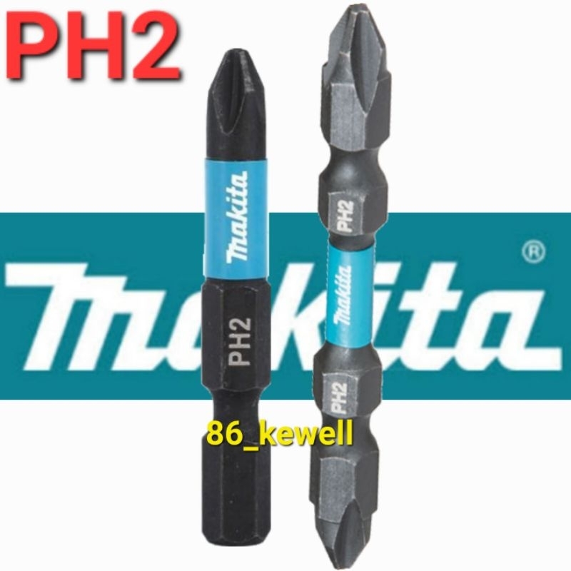 Jual Mata Obeng Makita PH2 Impact Black 2"(50mm) + Double Ended 2,56 ...