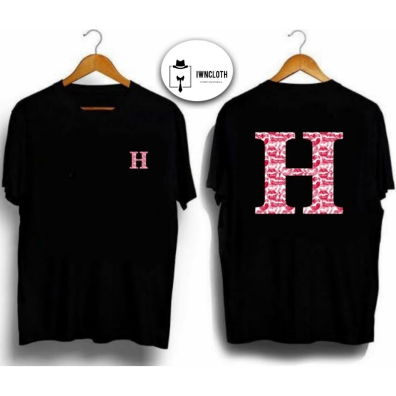 Jual T-SHIRT KAOS INISIAL NAMA HURUF H KISS CATOON COMBED 30S | Shopee ...