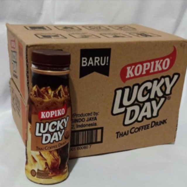 Jual Kopiko Lucky Day Thai Coffee Drink 180ml x 12 botol kemasan dus ...
