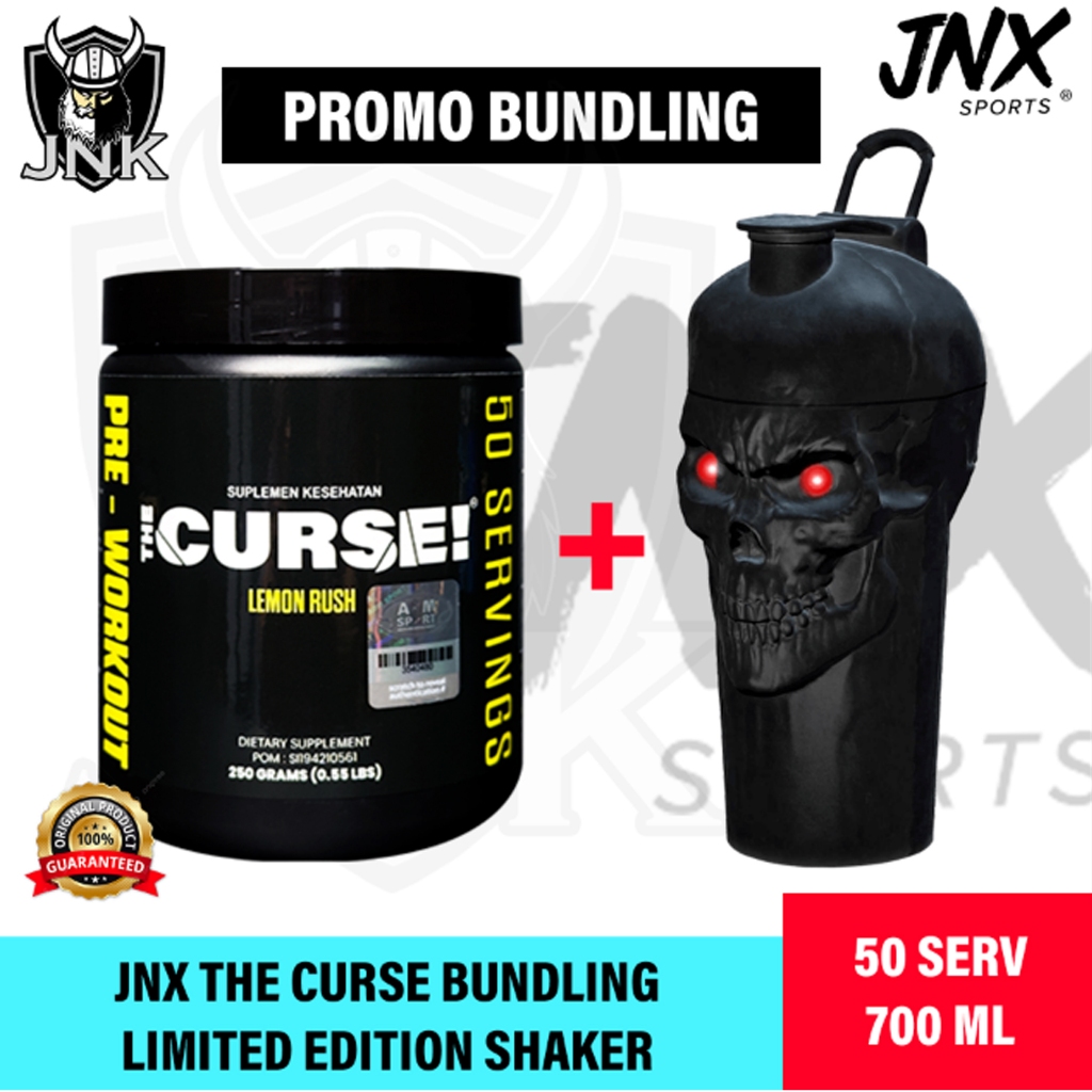 Jual PROMO BUNDLING THE CURSE 50 Serving + SKULL SHAKER | Jnx Sport Pre Workout Power Fokus ...