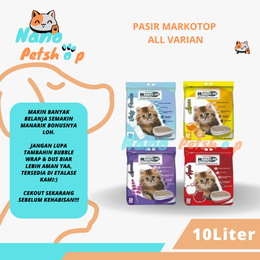 Jual Pasir Kucing - Pasir Markotop Gumpal All variant 10L (INSTANT) | Shopee Indonesia