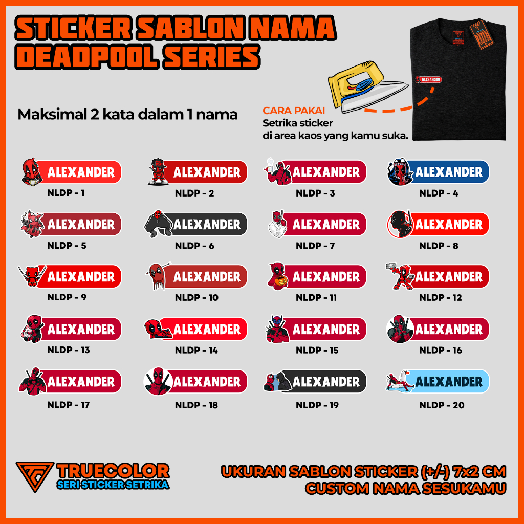 Jual TRUECOLOR 25pcs Sticker Kain Label Nama Kaos, Sablon Setrika ...