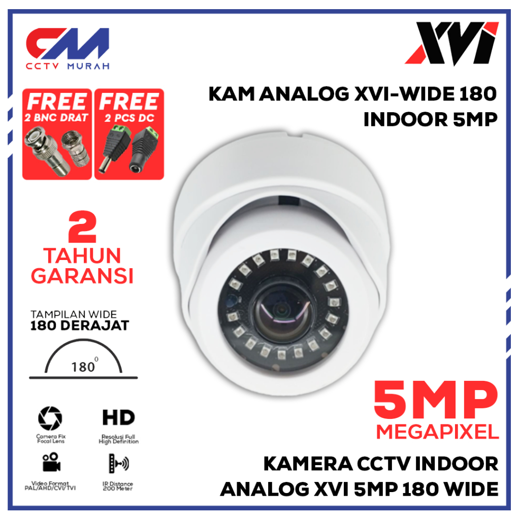 Jual Camera CCTV Analog XVI-Wide || CCTV Camera Indoor 5MP 1080 Full HD ...