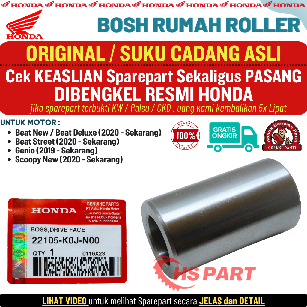 Jual Bosh Bos Bushing Rumah Roller Beat Fi New Deluxe Genio Scoopy 2020 ...