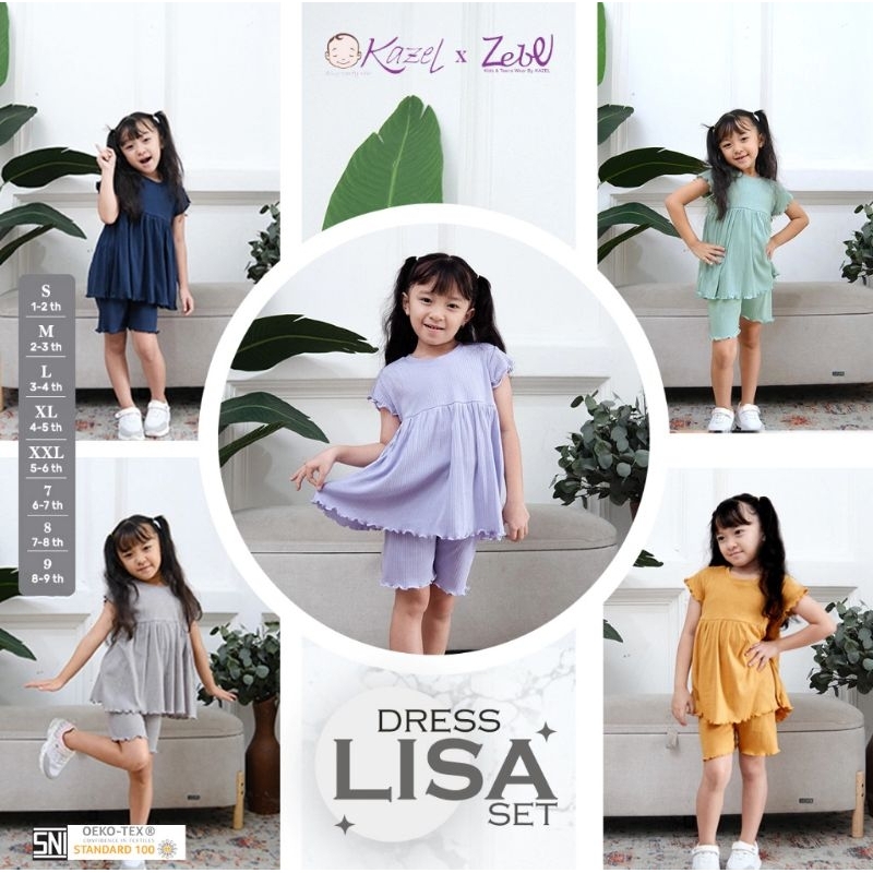 Jual KAZEL Dress Lisa Set / Setelan Dress Anak Perempuan | Shopee Indonesia