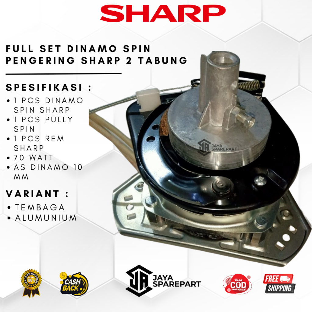 Jual Full Set Dinamo Spin Pengering Sharp 2 Tabung ES-T85CR | Shopee ...