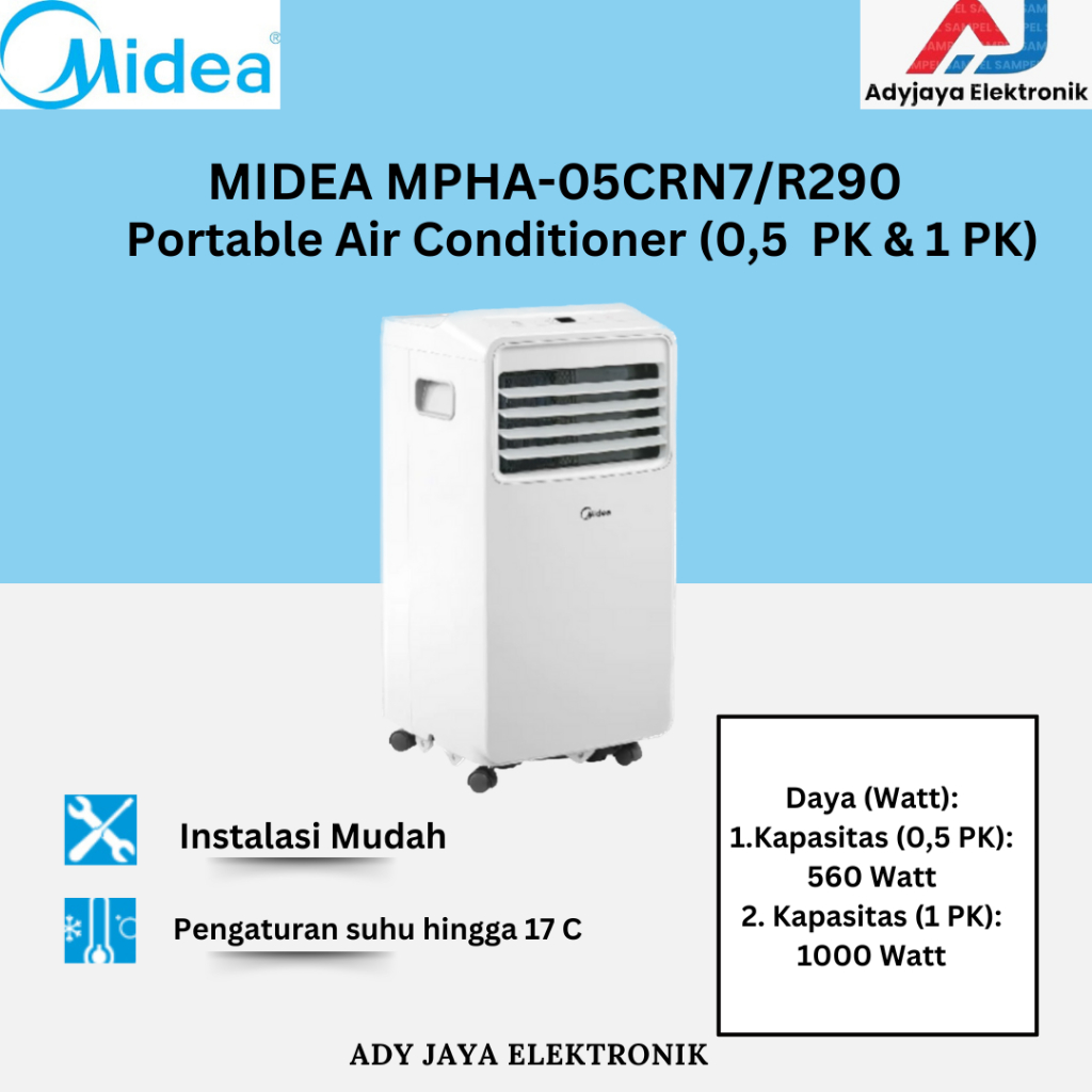 Jual AC PORTABLE 1/2PK MIDEA MPHA-05CRN7/R290 (1/2PK) | Shopee Indonesia