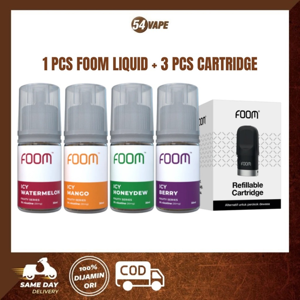 Jual Paket Bulanan Liquid Foom Fruity Series + Cartridge Foom Pod X ...