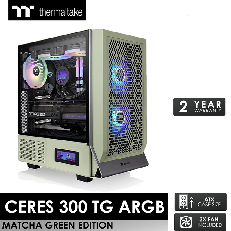 Jual Casing Thermaltake Ceres 300 TG ARGB Matcha Green Mid Tower Chassis [ATX] | Shopee Indonesia