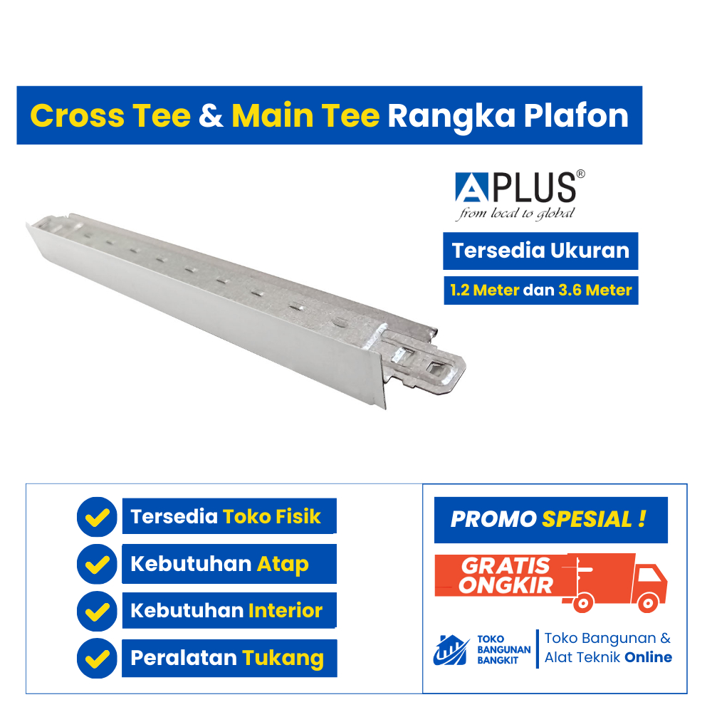 Jual Rangka Plafon Cross Tee Main Tee Gypsum Akustik | Shopee Indonesia