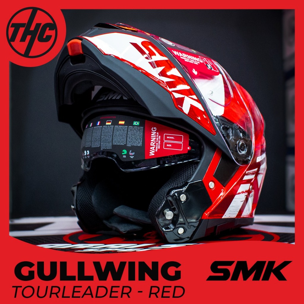 Jual HELM SMK GULLWING TOURLEADER RED FLIP UP HELMET SMK | Shopee Indonesia