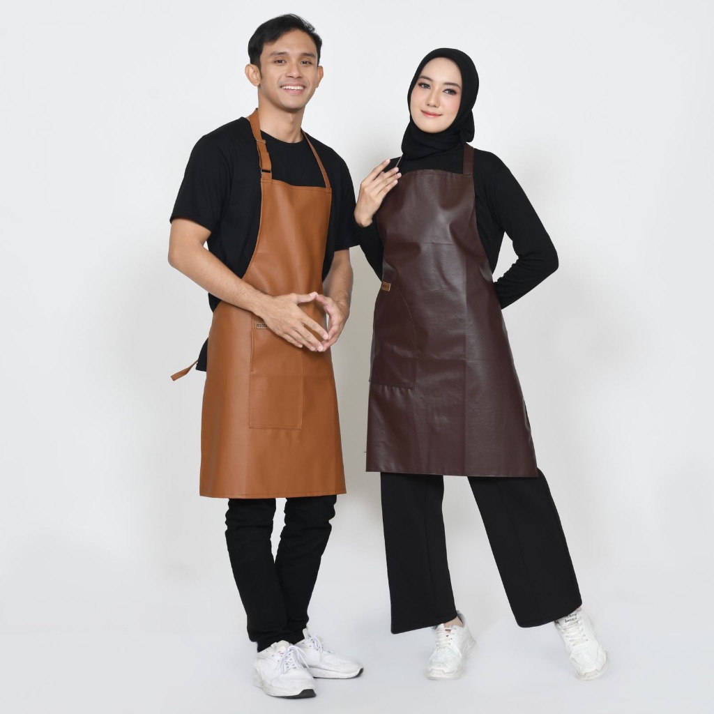 Jual celemek clemek apron waterproff bahan kulit sintesis | Shopee ...