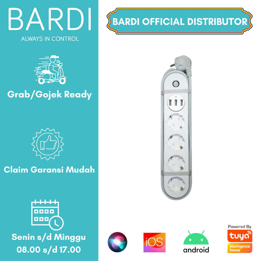 Jual BARDI Smart Power Strip Extension Steker Stop Kontak Socket Plug Wifi | Shopee Indonesia