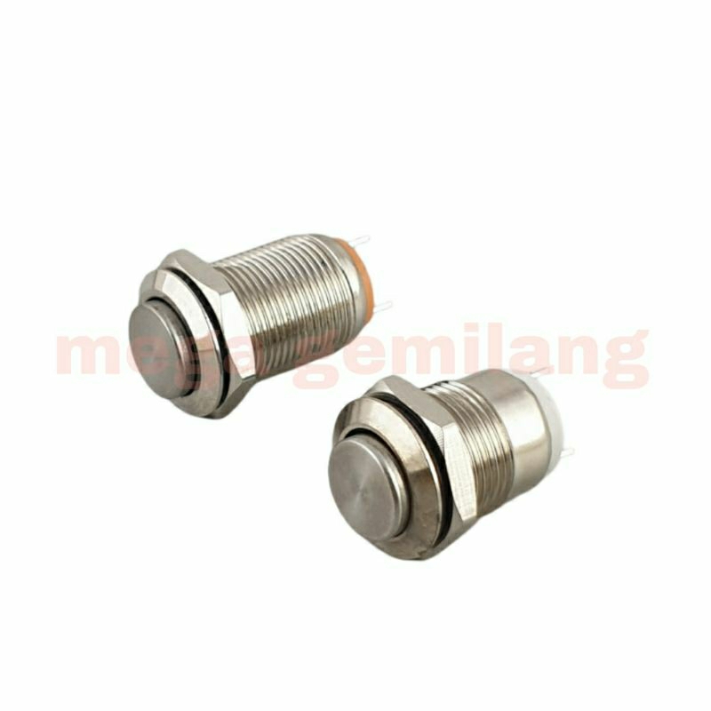 Jual Saklar pencet / Switch Push ON stainless 12 mm - 2 pin | Shopee ...