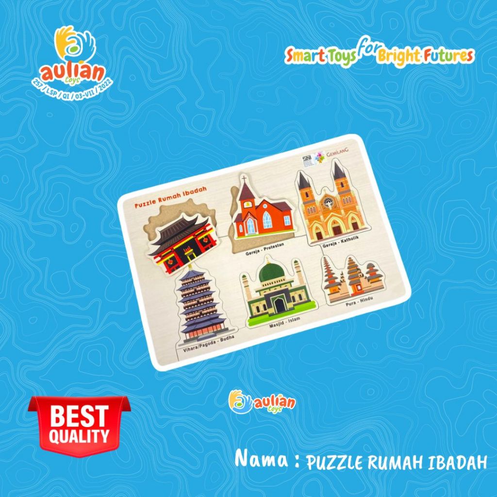 Jual PUZZLE RUMAH IBADAH MAINAN KAYU/ MAINAN EDUKASI / ALAT PERAGA ...