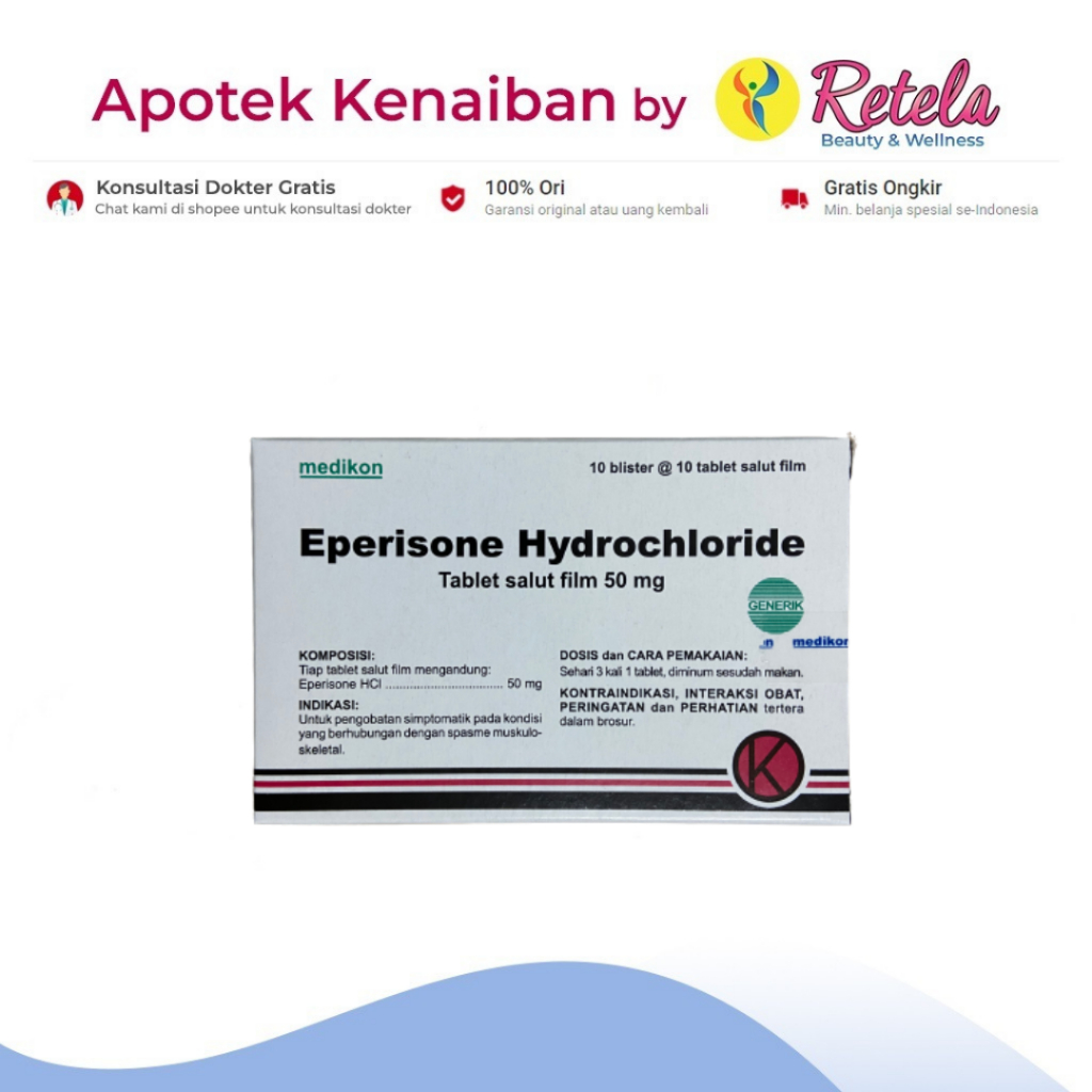 Jual EPERISONE 50 MG 1 STRIP 10 TABLET MEDIKON | Shopee Indonesia