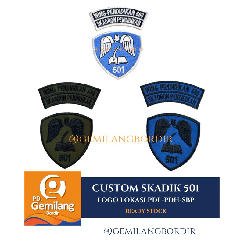 Jual Badge Skadron Pendidikan (SKADIK 501) | Badge logo lokasi tni skadik 501 | PDL PDH SBP ...