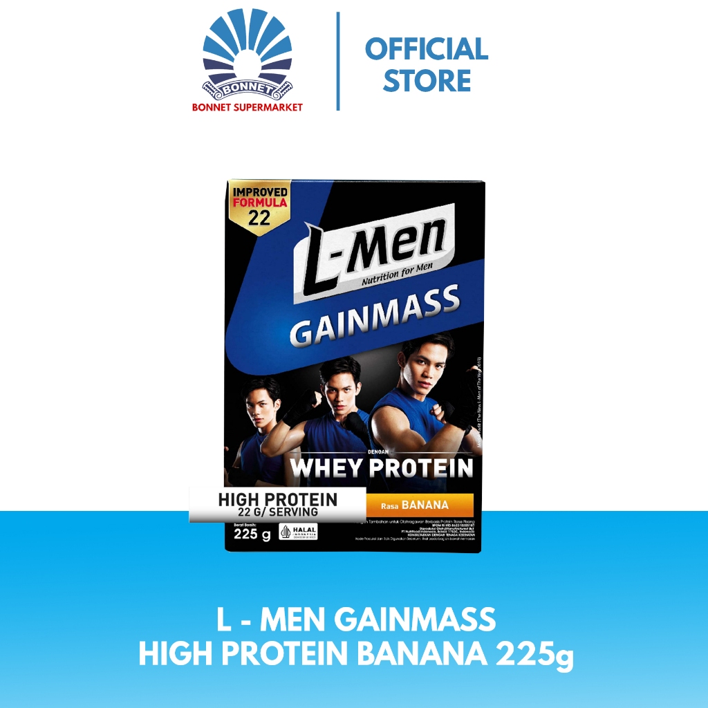 Jual L-Men Gain Mass Banana 225g - Suplemen Penambah Massa Otot Tinggi ...