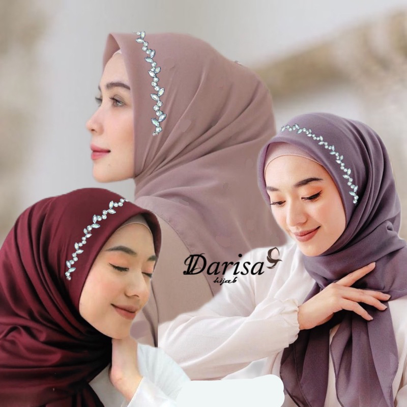 Jual BANDO DAUN HIJAB SEGIEMPAT VOAL SWAROVSKI BANDO BEADS BAHAN PARIS ...