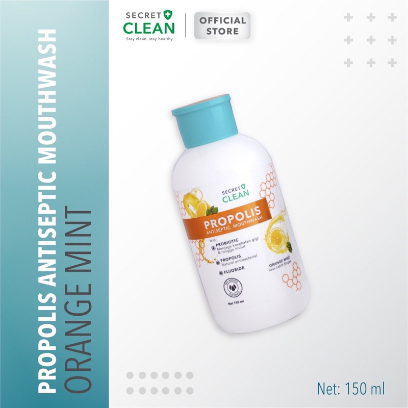 Jual Secret Clean Propolis Antiseptic Mouthwash Orange Mint 150 Ml ...
