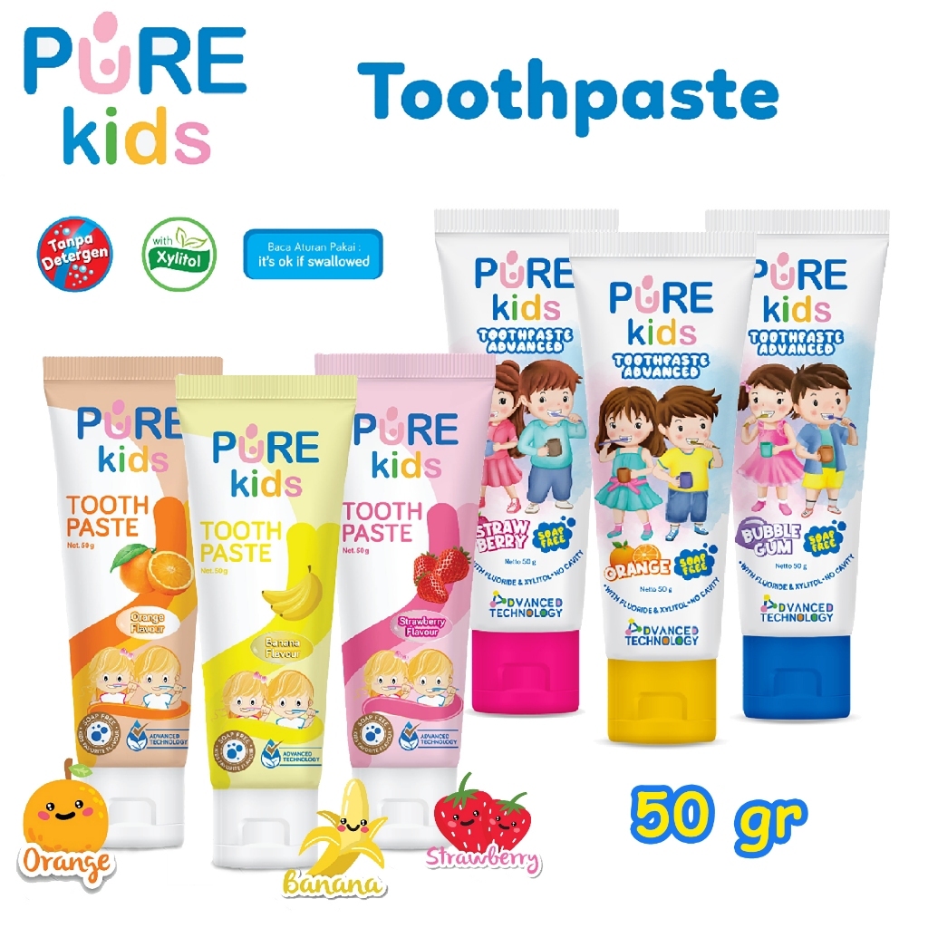 Jual PURE KIDS TOOTHPASTE 50GR RASA BUAH | Shopee Indonesia