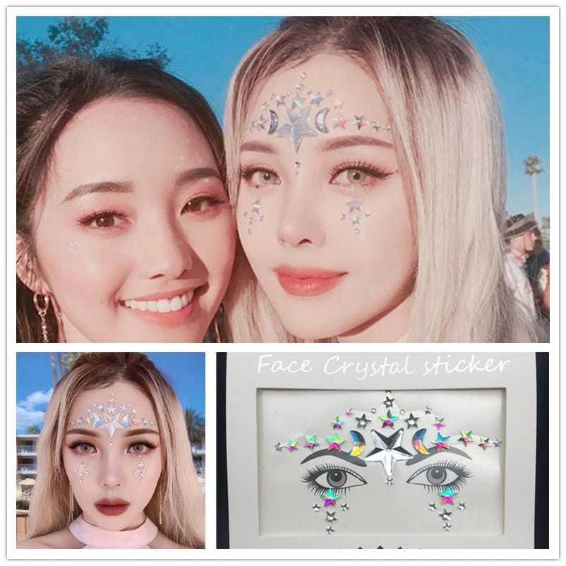 Jual Sticker wajah painting wajah ed premium face sticker face crystal ...