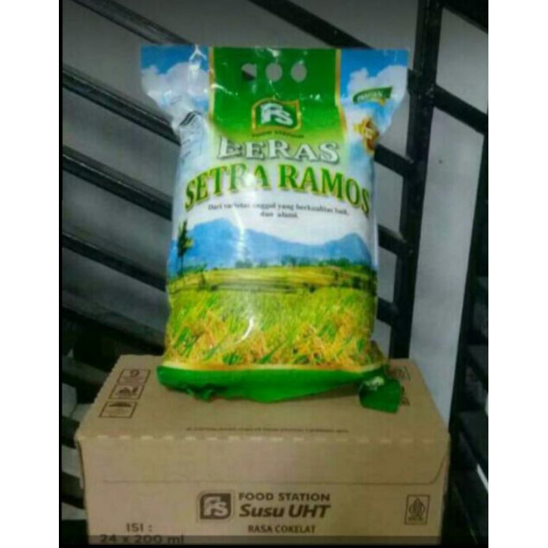 Jual Beras FS Food Station Setra Ramos 5kg + Susu Uht Coklat 200ml isi ...