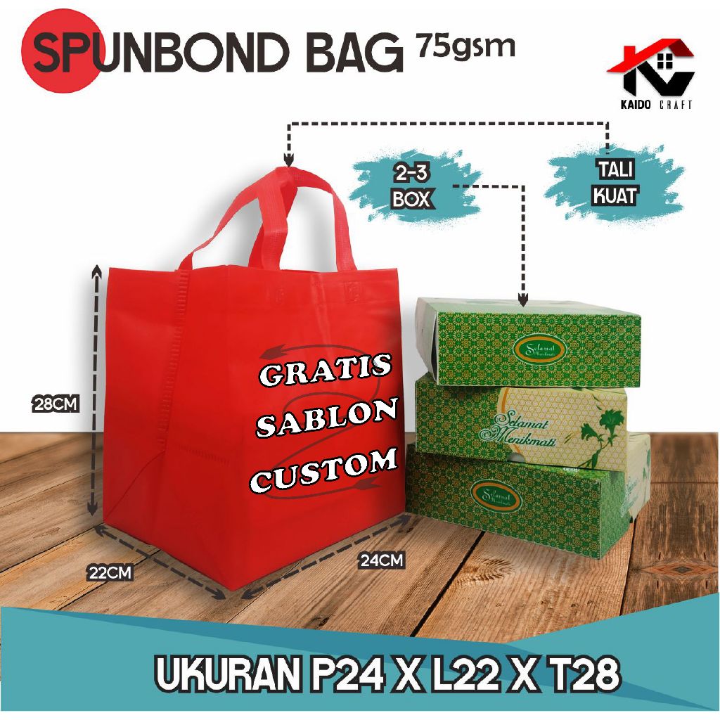 Jual TAS SPUNBOND BOX NASI BERKAT TAS NASI BOX SPUNBOND P24 X L22 X T28 TAS BINGKISAN KADO ...