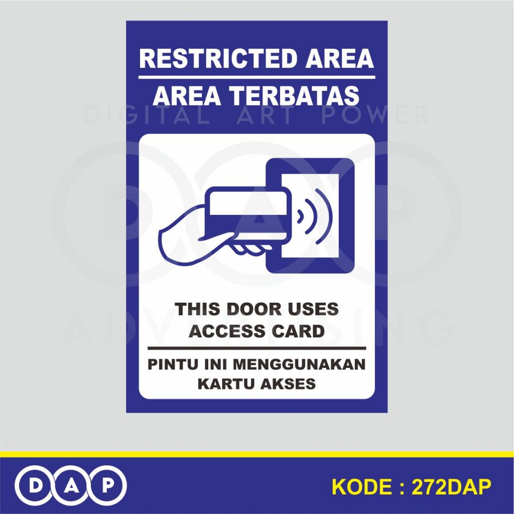 Jual 272 - STIKER PINTU MENGGUNAKAN KARTU AKSES - 20 X 30 CM - VYNIL ...