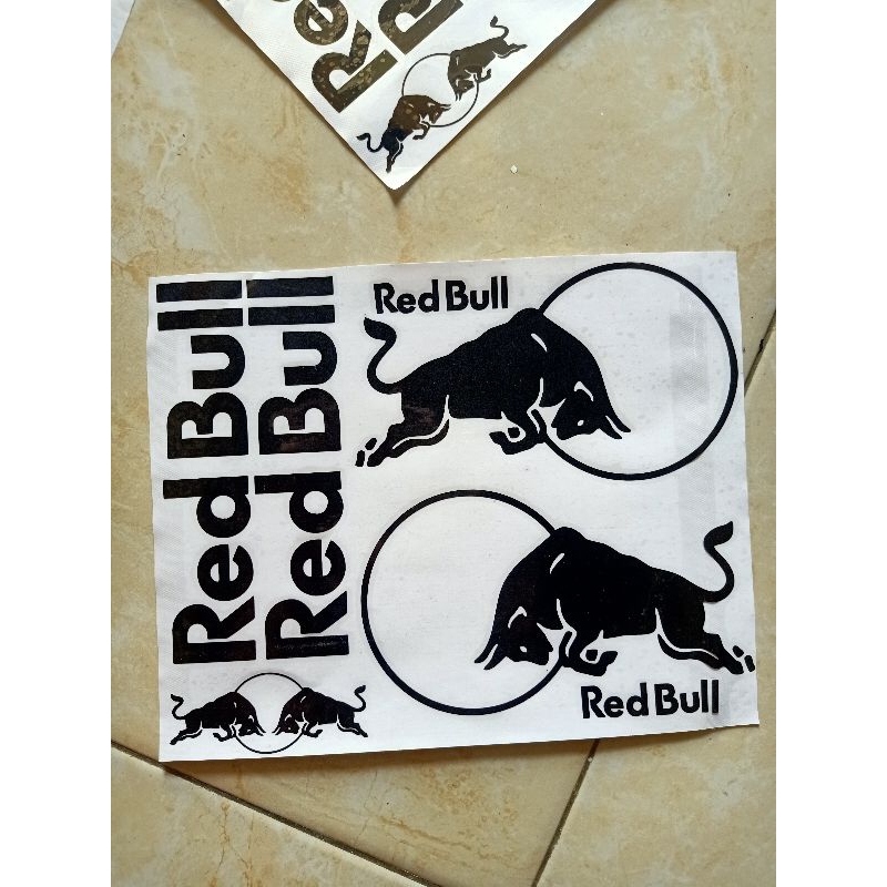 Jual stiker cutting helm red bull hitam set | Shopee Indonesia