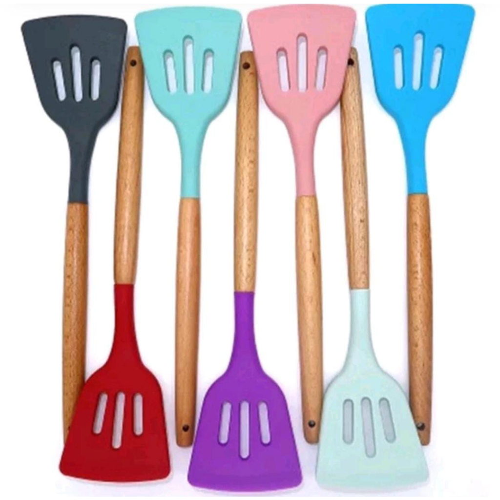 Jual Spatula Silicone/ Sutil Silicone ganggang kayu tahan panas / Sodet ...