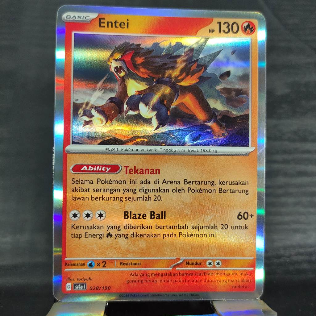 Jual Entei sv4a 28/190 Holo Foil RegG Kartu Pokemon Api Harta Berkilau ...