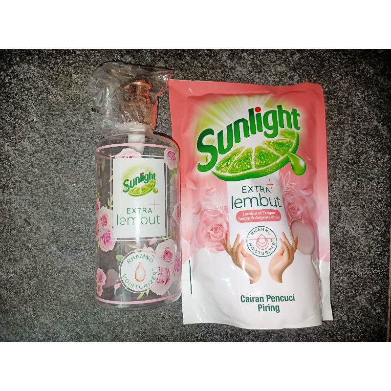 Jual sunlight extra lembut 625ml free premium dishwashing bottle ...
