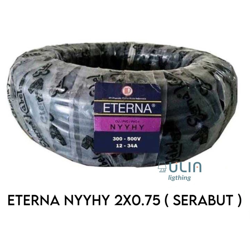 Jual KABEL ETERNA 2X0.75 NYYHY METERAN - SERABUT HITAM SNI LMK PVC ...