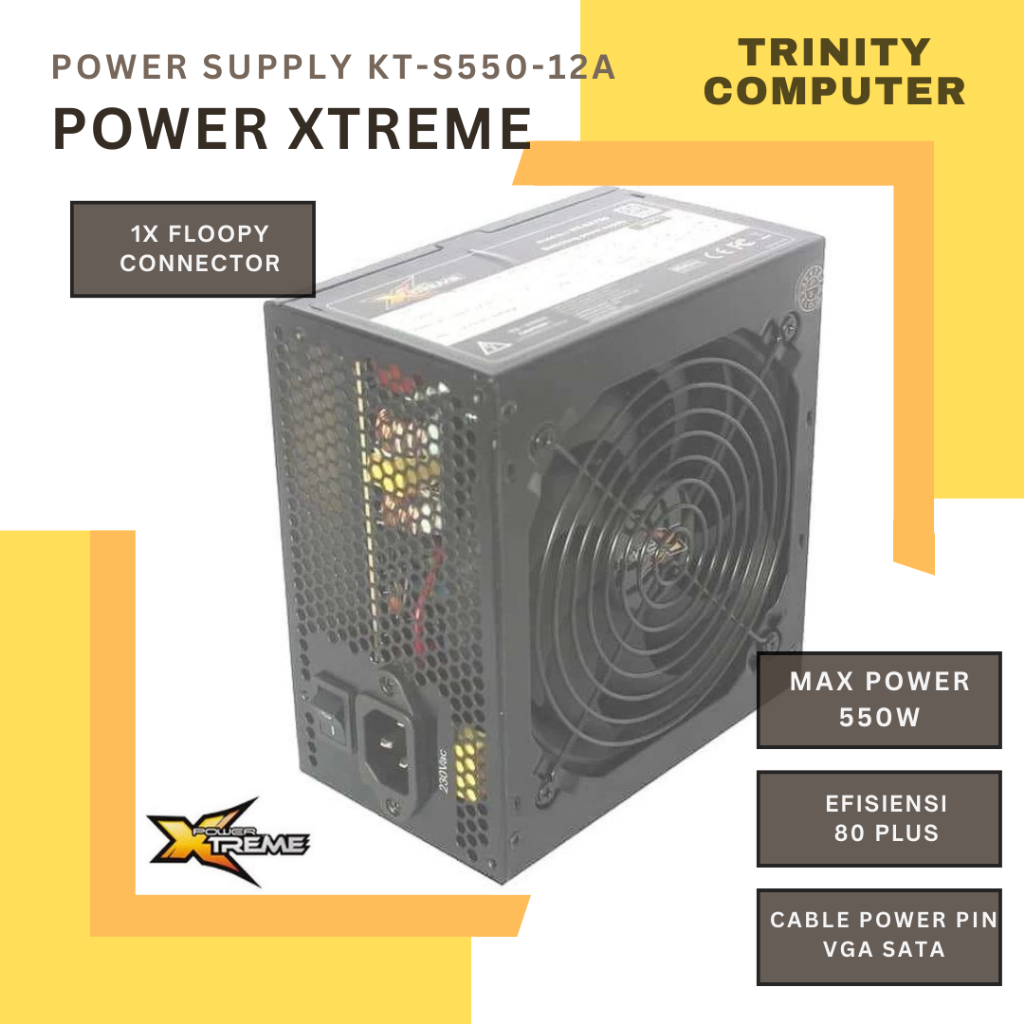 Jual Power Supply XTREME 550 Watt 80 PLUS / 80+ (KT-S550-12A) PSU ...