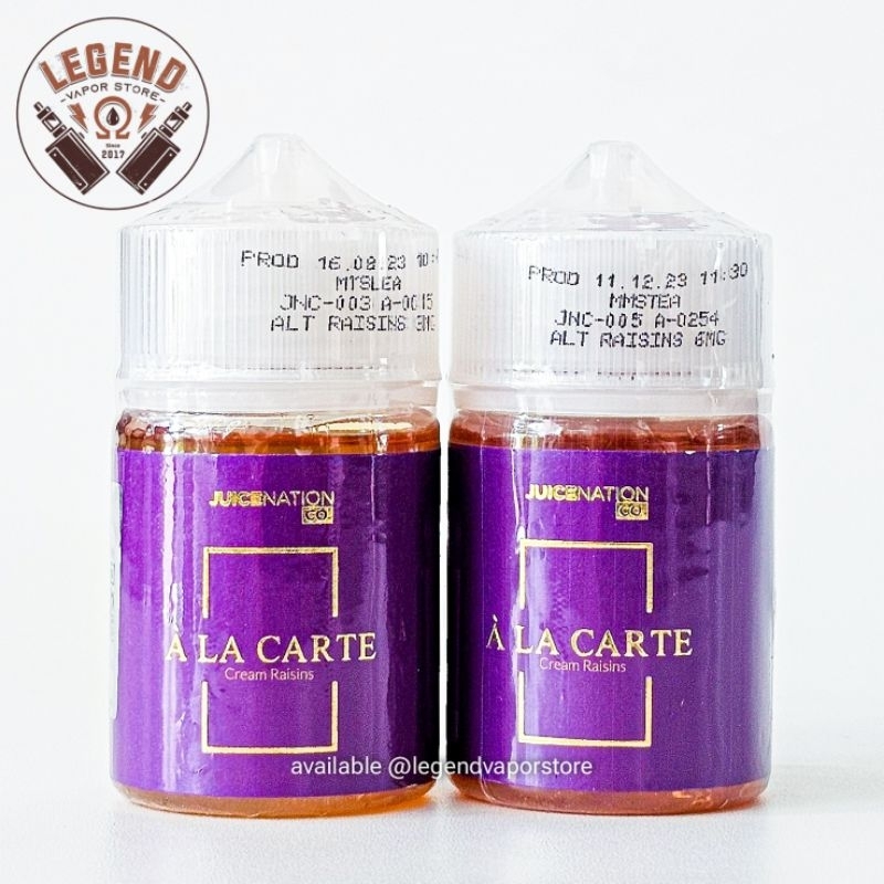 Jual FREEBASE - LIQUID ALA CARTE Cream Raisin 60ML 3MG 6MG AUTHENTIC By ...